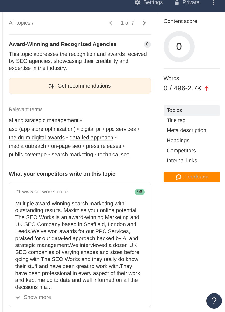 Ahrefs AI content helper tool | Embryo